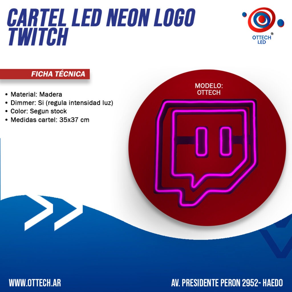 Carteles Luminosos Neon Led Twitch Personalizados – Ottech